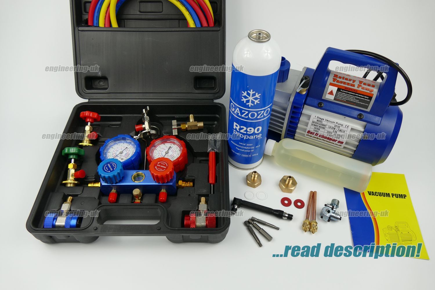 Fridge Freezer R134a R290 R600a charging gauges tool set kit R134a R290 ...