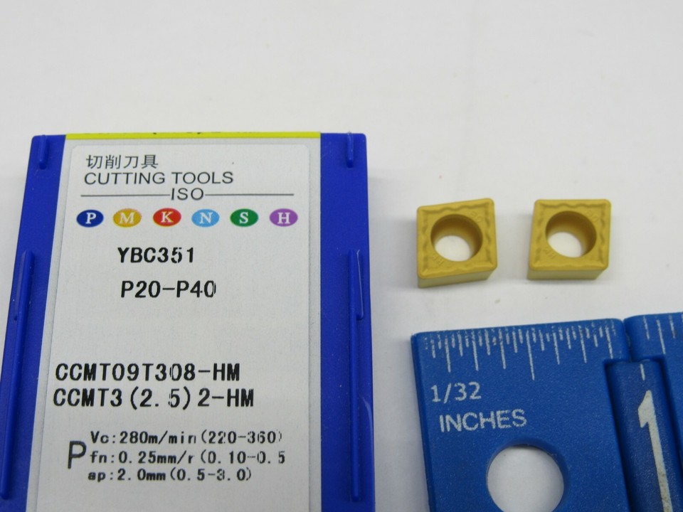 ZCC CCMT-32.52-HM (CCMT-09T308-HM) CARBIDE INSERTS (10 PCS) NEW GRADE YBC351 | eBay