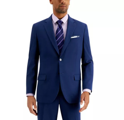 Nautica Men's Modern-Fit Bi-Stretch Suit Jacket, Blue Solid, 42 LONG | eBay