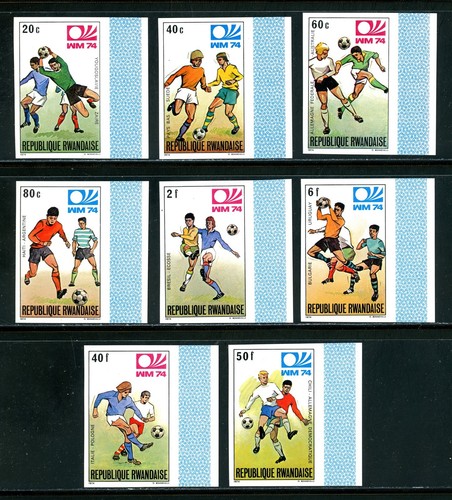 Rwanda Scott #579-586 IMPERF MNH WORLD CUP 1974 Munich Soccer Football ...