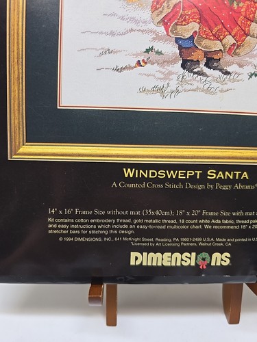 Dimensions Windswept Santa Gold Collection 8449 Counted Cross Stitch ...