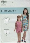 Simplicity 9156/R10611 Sewing Pattern Children/Girls Top Shorts A-Line ...