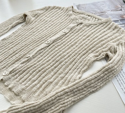 Spring fashion Women thin cardigan top Linen ultra thin knit top | eBay