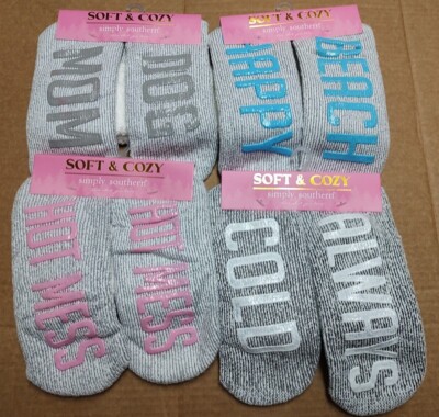 SIMPLY SOUTHERN Unisex Soft & Cozy Slip Proof Socks W(4-10.5) M(5-10) U ...