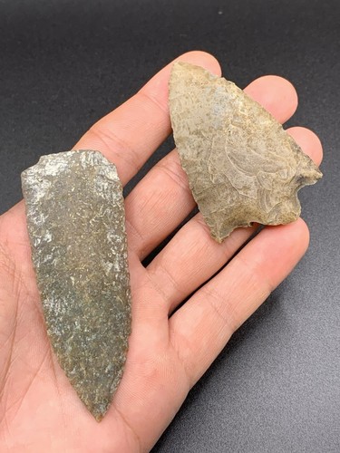 2 Snap Base Kirk Authentic Arrowheads From Ohio Co Kentucky Creek ...