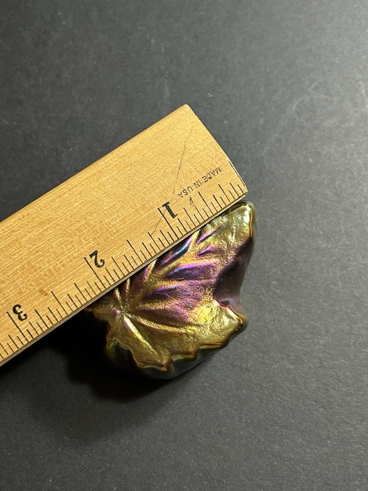 Robert Held Art Glass Iridescent Maple Leaf Paperweight Made in Canada Sticker | eBay
