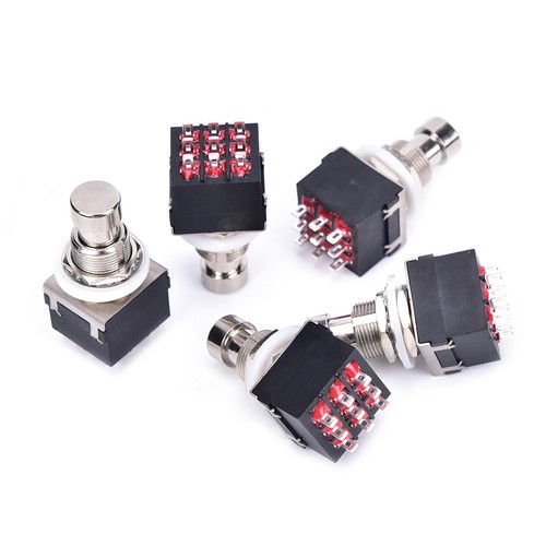 5 pcs 3PDT 9-Pin Guitar Effects Stomp Switch Pedal Box Foot Metal True ...