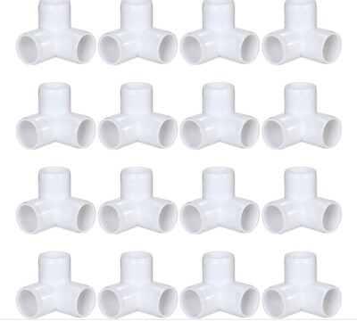 16 Pack PVC Elbow Fittings 3/4 Inch 3 Way PVC Pipe Fitting Connectors ...