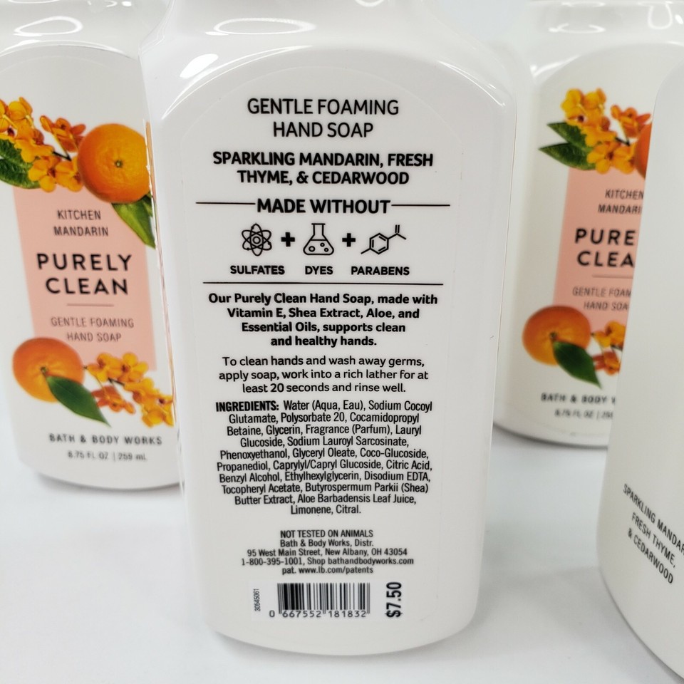 4 Kitchen Mandarin Gentle Foaming Hand Soap Wash Bath Body Works 8.75 ...