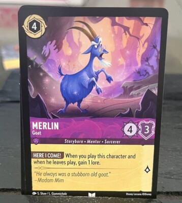 Merlin - Goat 51/204 Uncommon Rise of the Floodborn Disney Lorcana TCG ...