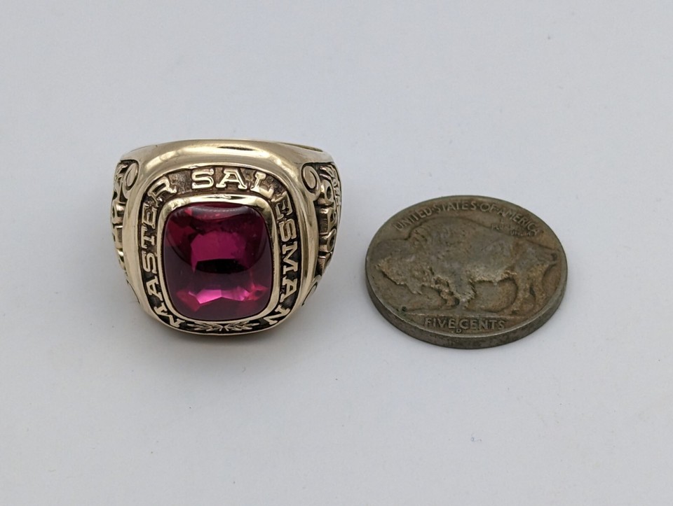 10k Jostens Master Salesman Toro Ring Size 10 (Simulated Sapphire) | eBay