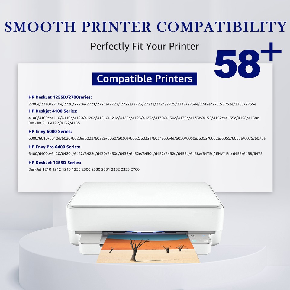 67 XL Ink Cartridge for HP 67XL For Deskjet 2700e 2722 4120 Envy 6000 ...