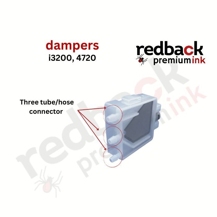 2 x ink dampers for Epson print head i3200, 4720 three tube/hose ...