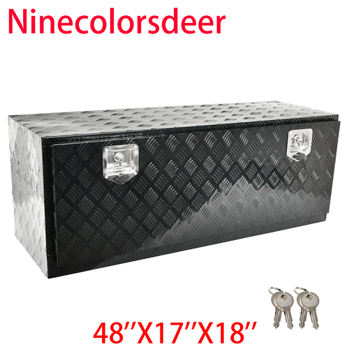 48'' Black Aluminum Truck Underbody Tool Box Trailer RV Tool Storage w ...