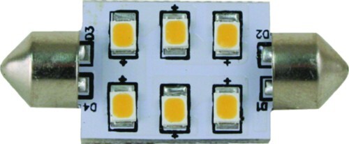 Scandvik 41103P 37mm Cool White 90 Lumen LED Festoon Wafer Bulb 12/24 ...