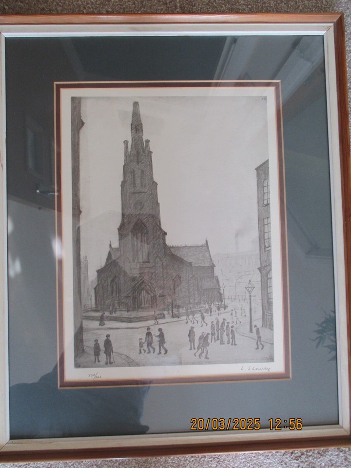 L.S. LOWRY HAND SIGNED LITHOGRAPH 'ST.SIMON'S CHURCH' ONE OF ONLY 300 ...