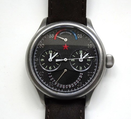New Gent's RED STAR "Traveller" Dual Time Automatic Watch with Date ...