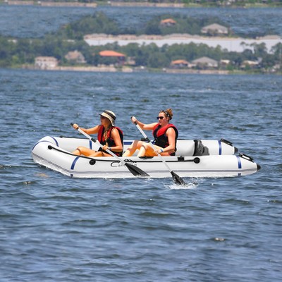 10 ft Inflatable Boat Inflatable Rafting Fishing Dinghy Tender Pontoon ...