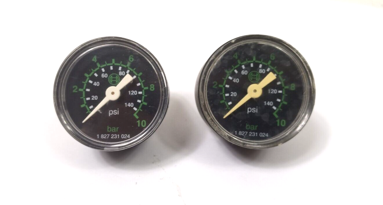 2x REXROTH 1 827 231 024 Manometer 10 Bar 140 psi 1827231024 | eBay.de