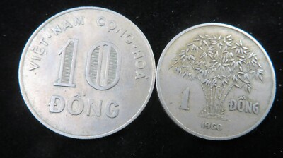 Vietnam 1964 10 Dong & 1960 1 Dong Coins Lot#1420 | eBay