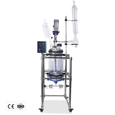 100L Chemical Filter Reactor Glass Dual-Jacketed Solid Phase Synthesis ...