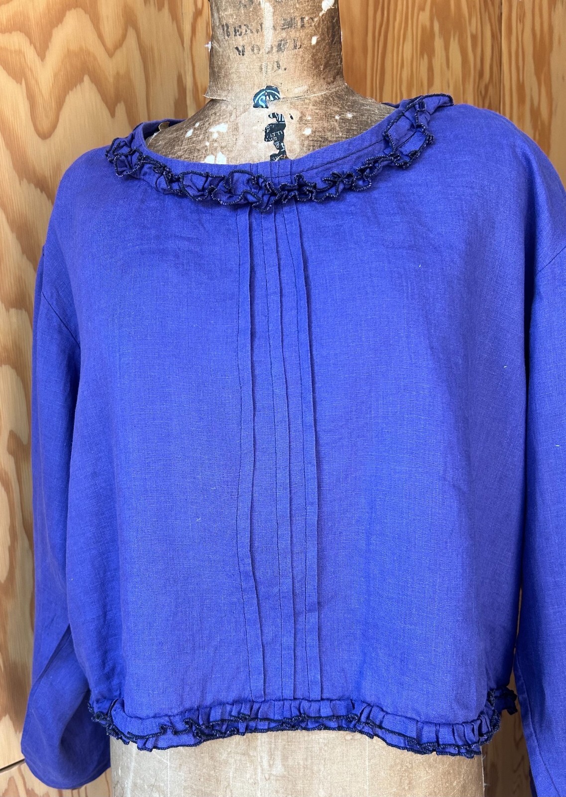 Purple Sarah Clemens Long Sleeve Cropped Pullover Top - Gem