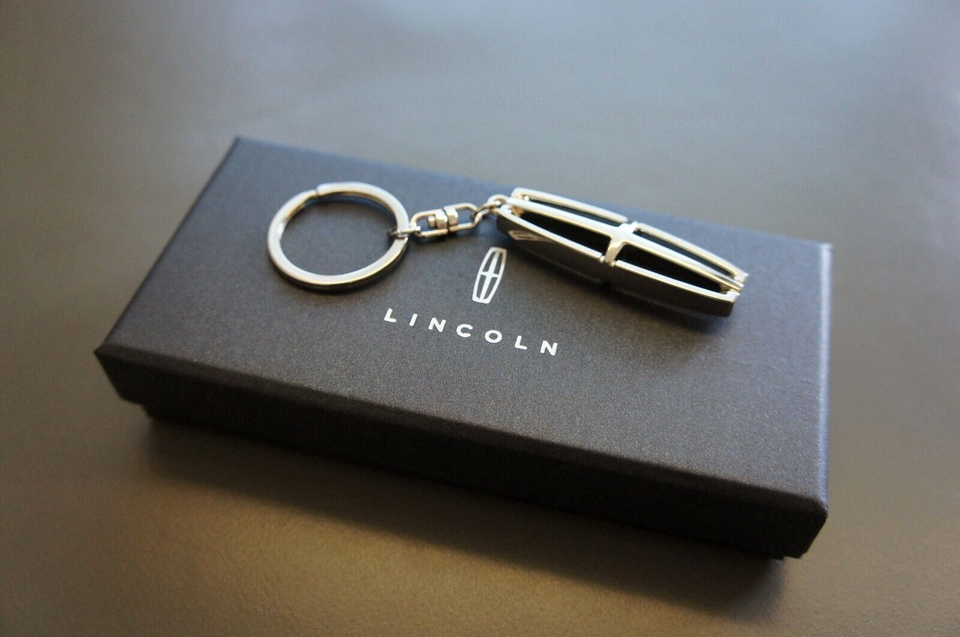 NIB Genuine Lincoln Classic Basic Silver Stainless Steel Metal keychain ...