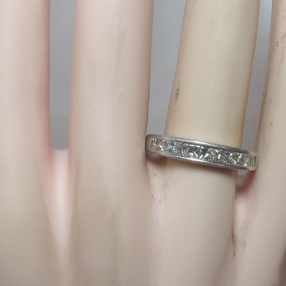 STEPHEN DAVID LEONARD Platinum 12 Princess Cut Diamond Band Style Ring 0.85 Cts | eBay