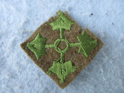 WWI US Army Patch 4th Division Ivy Embroidered on OD Serge Wool | eBay