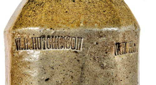 1850s-1860s salt glazed william h. hutchinson cider bottle dug in ...