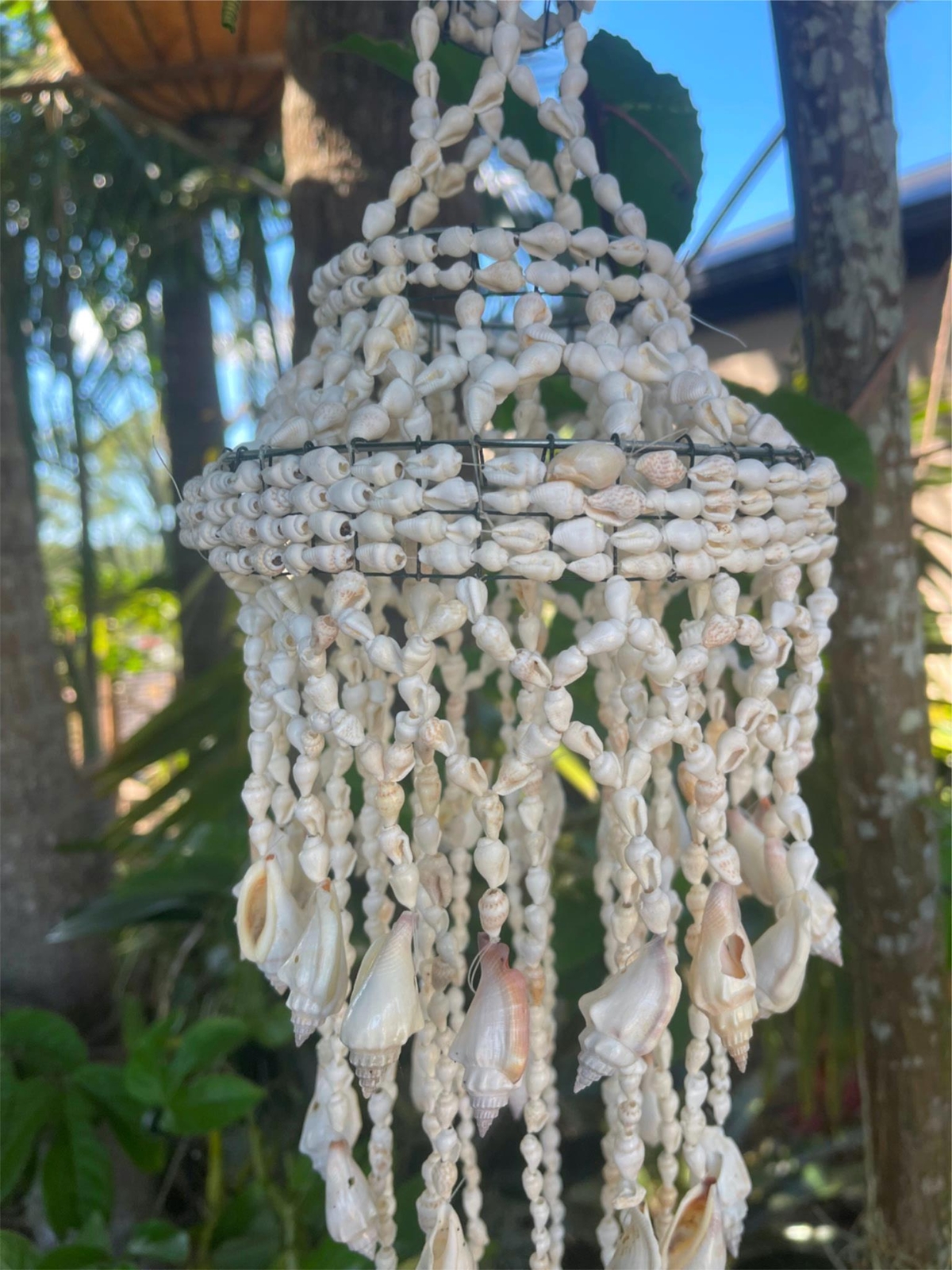 NEW Balinese Shell Hanging Decor or Mini Shell Pendant Light Shade ...