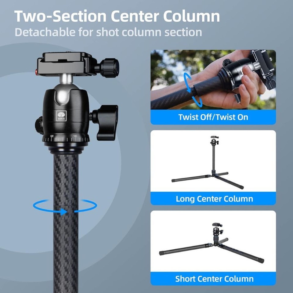 Sirui AT-125+B-00K Carbon Fiber Traveler Tripod with B-00K Ball Head | eBay