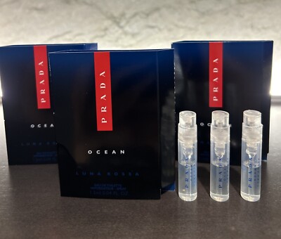 3 Prada Luna Rossa Ocean Eau de Toilette Sample Spray .04oz, 1.2mL *New ...
