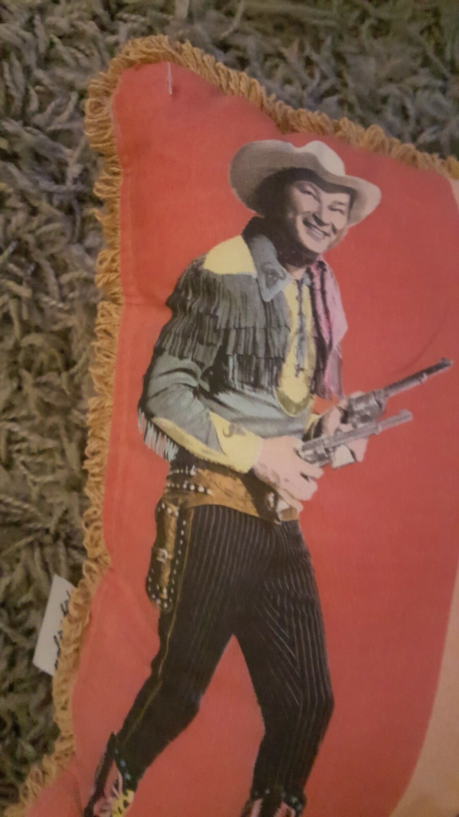 Vintage Roy Rogers collectible Fringed Pillow print photo lot 77 of ...
