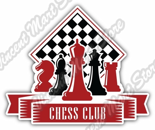 Chess Club Board Game Chessboard Pawn King Car Bumper Vinyl Sticker ...