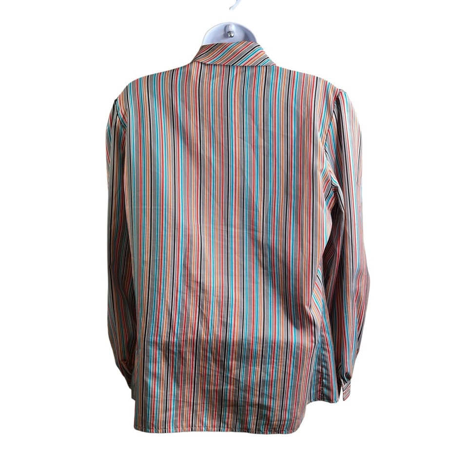 Contessa Monique Florence Alper Colorful Striped Ruffle Blouse Size 14 ...