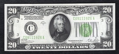 FR. 2052-C 1928-B $20 FRN FEDERAL RESERVE NOTE PHILADELPHIA, PA GEM ...