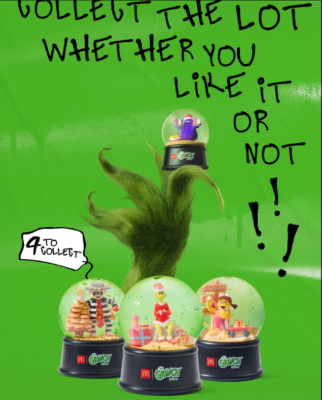 McDonald's 2025 AU Christmas X Grinch Meal Collectable Snow/Sand Globes ...