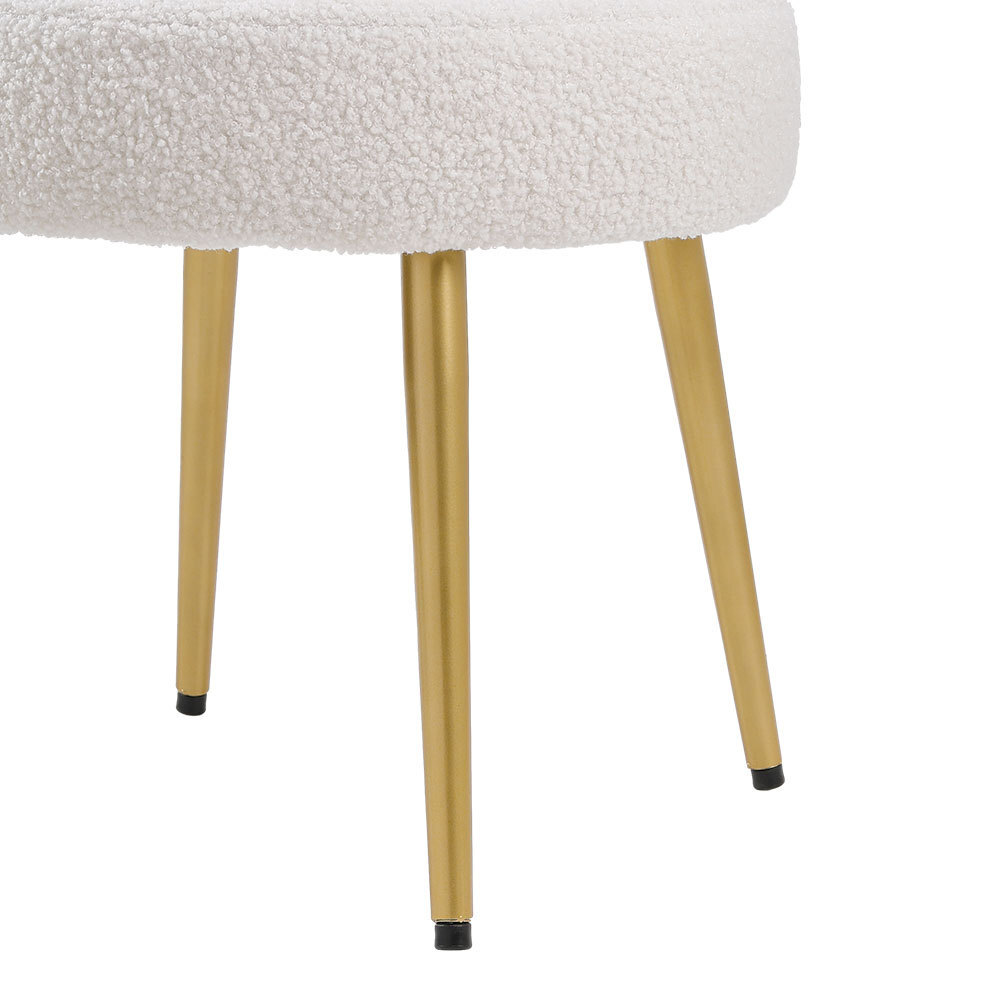 Low Back Teddy Plush Stool Lounge Seat Vanity Dressing Table Stool ...