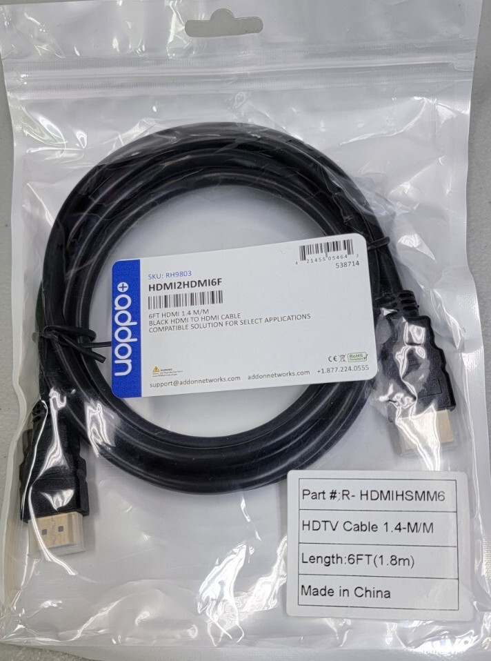 Addon 6FT Black HDML To HDML Cable. Male to Male | eBay