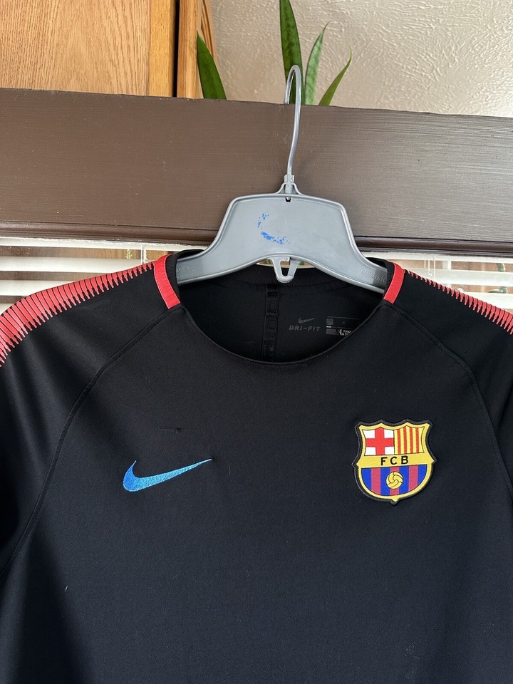 Authentic Nike 2018-2019 FC Barcelona Black Training Top Soccer Jersey ...