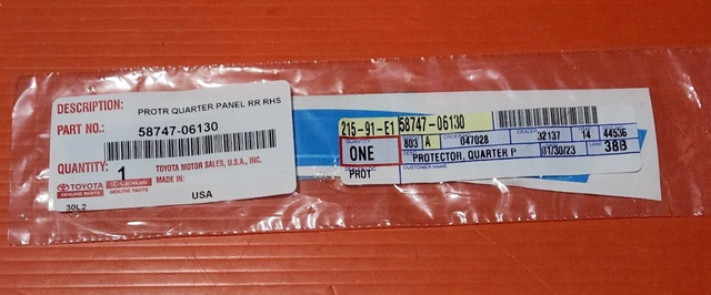 Toyota OEM 2018 Camry-quarter Panel Protector Right 5874706130 for sale ...