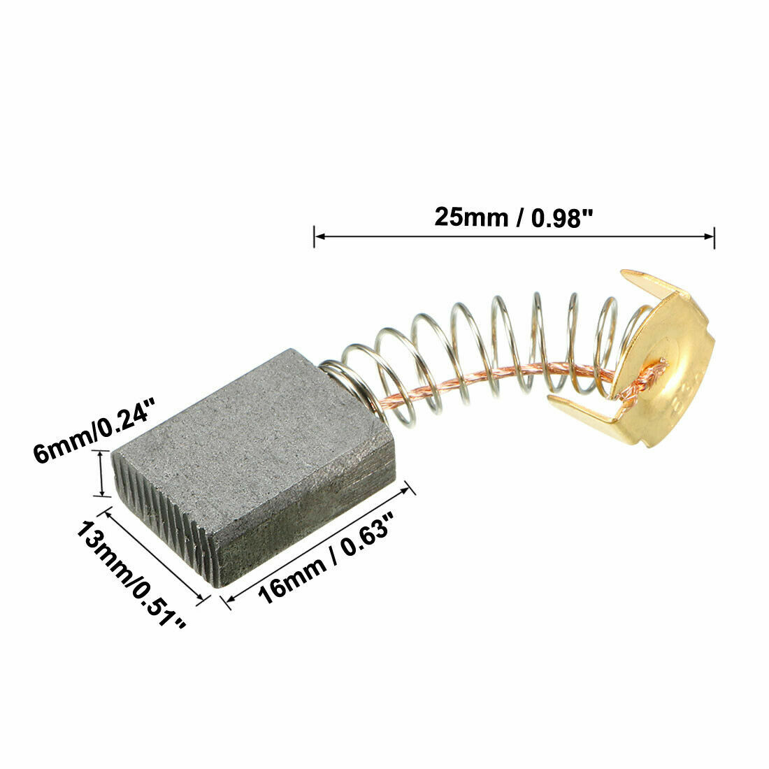 Carbon Brushes for Electric Motors 16mm x 13mm x 6mm Replacement Part ...