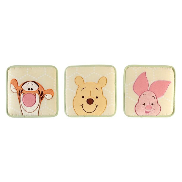 Disney Winnie The Pooh 3 piece Peeking Pooh Nursery Soft Plush Wall Art ...
