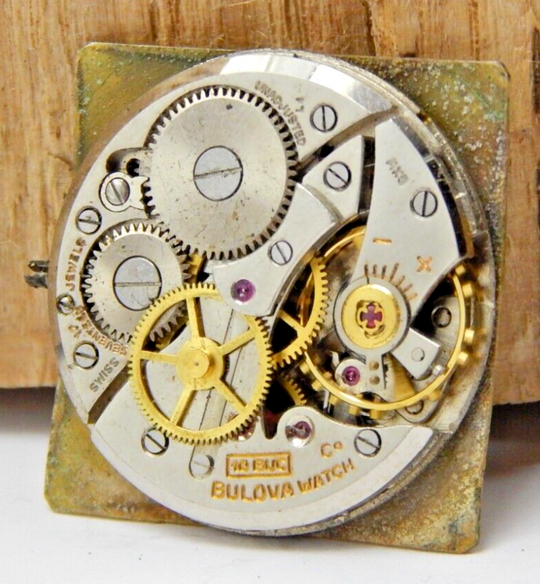 Vintage 1954 Bulova 17 jewel 10BUC wrist watch movement with dial ...