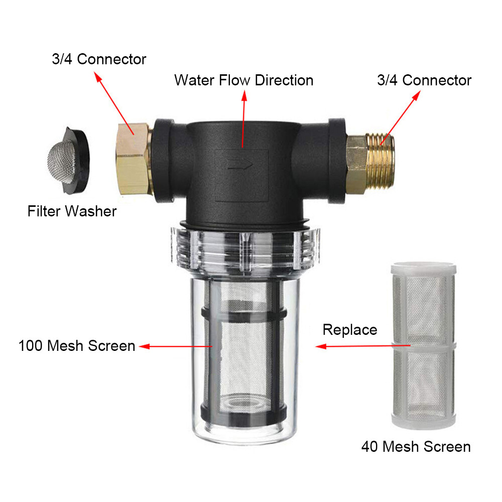 Garden Hose Inlet Filter With Mesh Screen ttach 3/4'' for Pressure ...