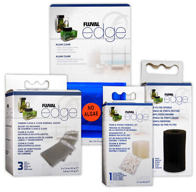 Fluval Edge Media Pre-Filter, Biomax, Clean & Clear Carbon, Algae Clear ...