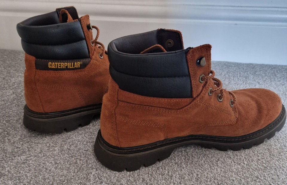 Caterpillar Quadrate Mens Rust Brown Lace Up Boots Size UK 10 | eBay UK