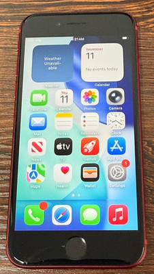 Unlocked Apple iPhone SE 2nd Gen - 128GB Red - 100% Batt - Crck on ...