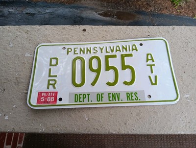 VINTAGE PENNSYLVANIA ATV LICENSE PLATE PA 1988 DEALER TAG PA | eBay